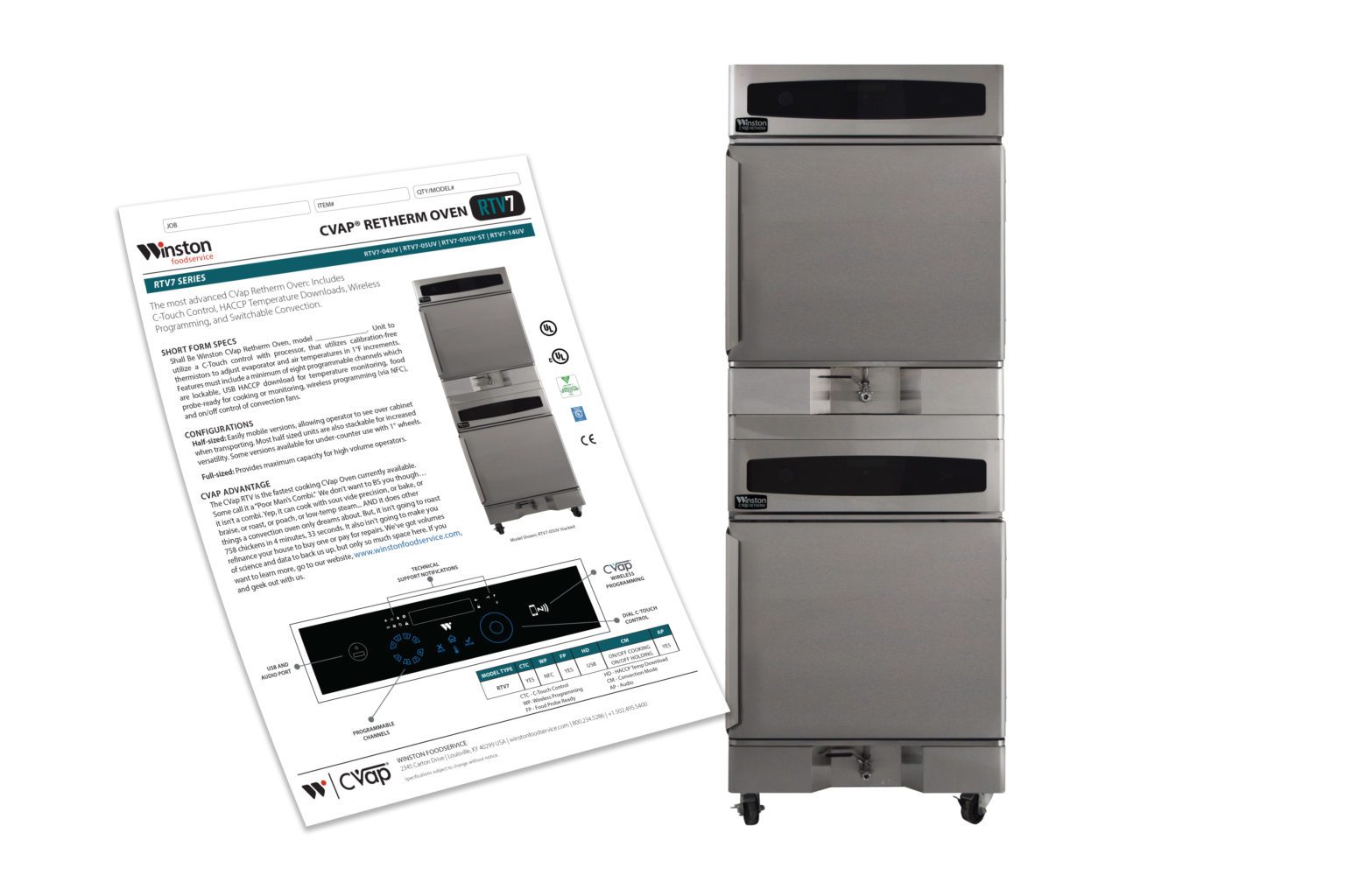 RTV7 Retherm Oven|CVap Spec Sheets | Winston Foodservice
